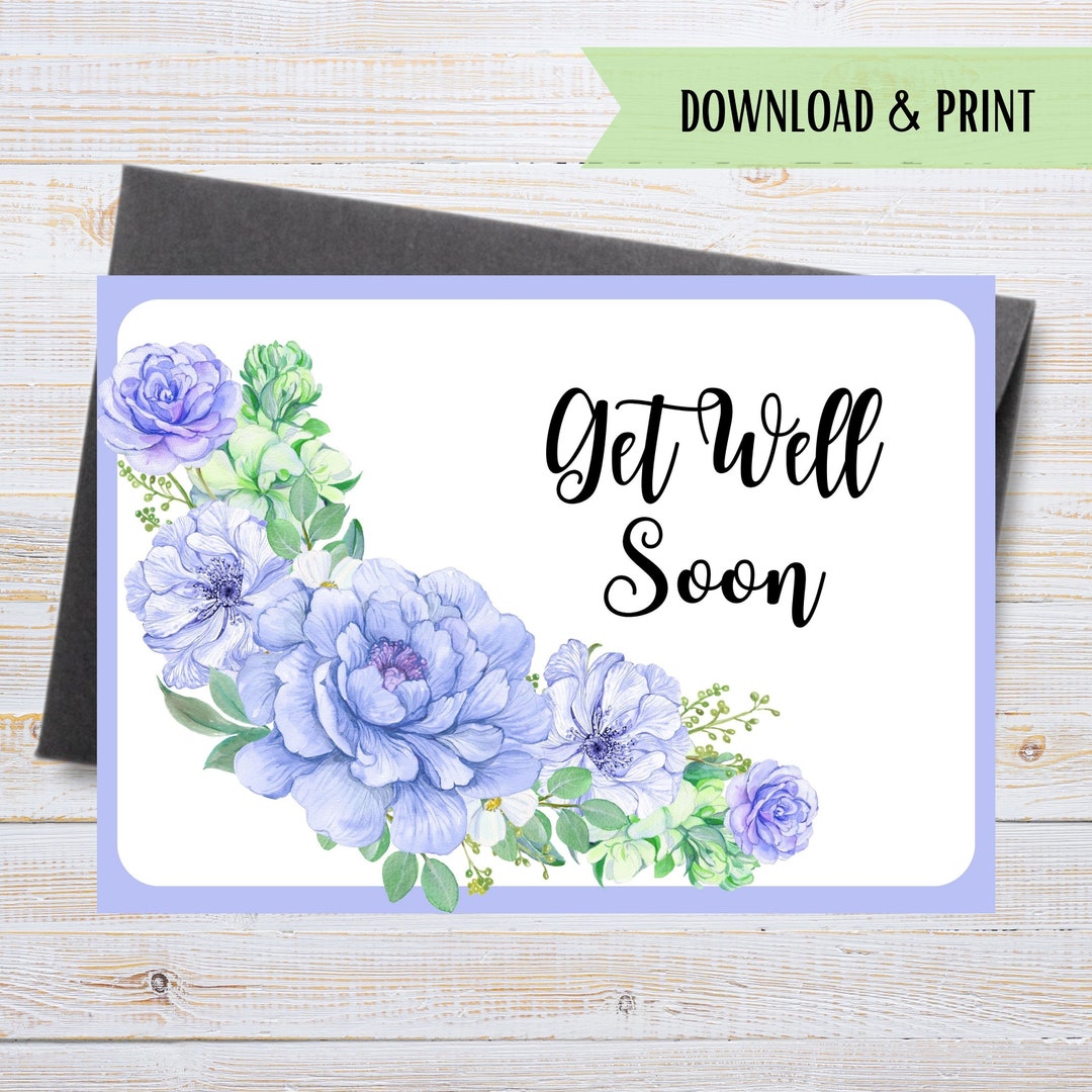 Floral Get Well Soon Card Printable Feel Better Card With - Etsy