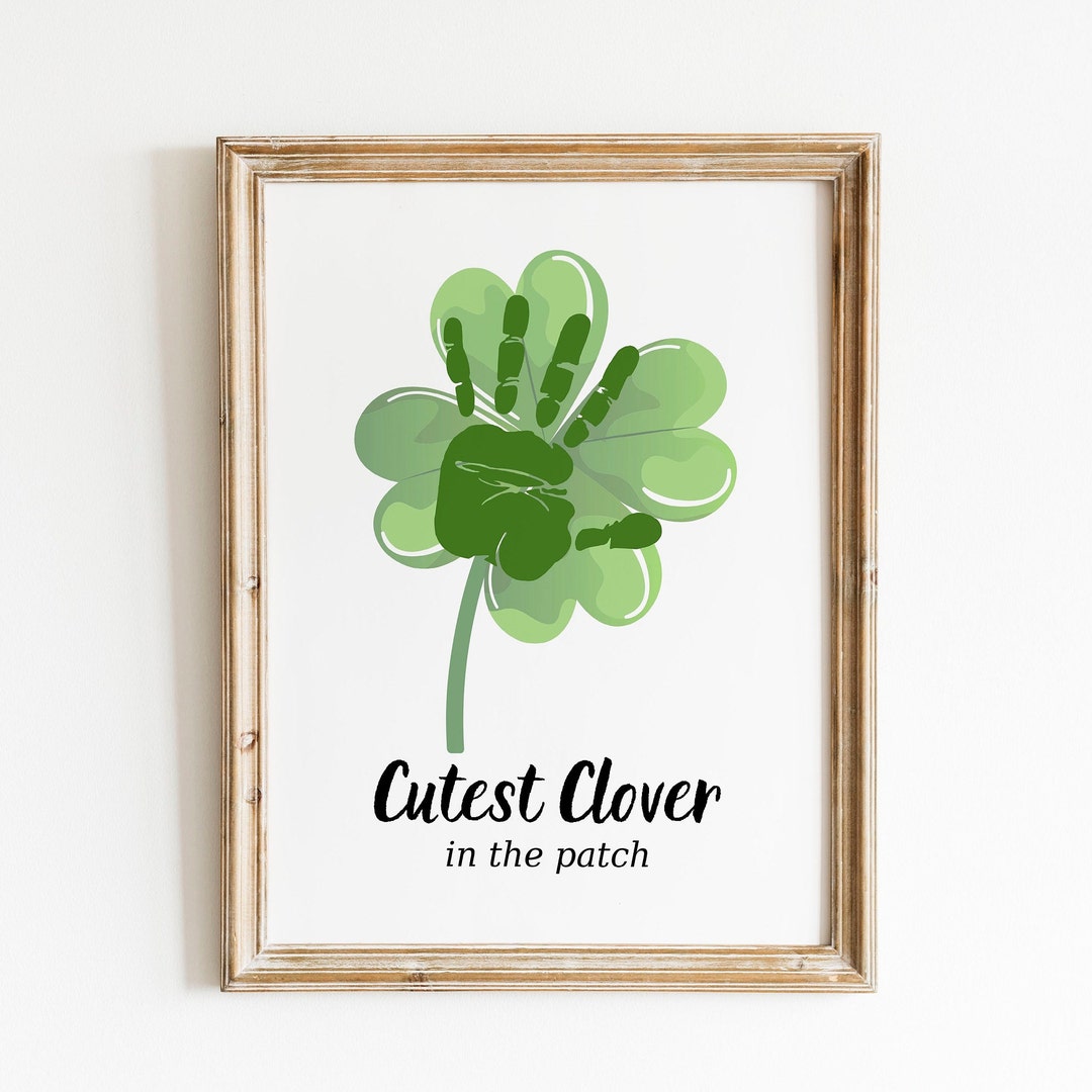 St Patrick's Clover Handprint Art Craft, Printable St Patrick's Day ...