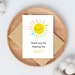 Teacher Appreciation Card, Printable Thank You Teacher Card, Sunshine ...