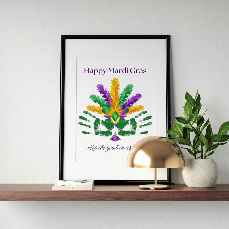 Happy Mardi Gras Handprint Art, Let the Good Times Roll, Mardi Gras ...