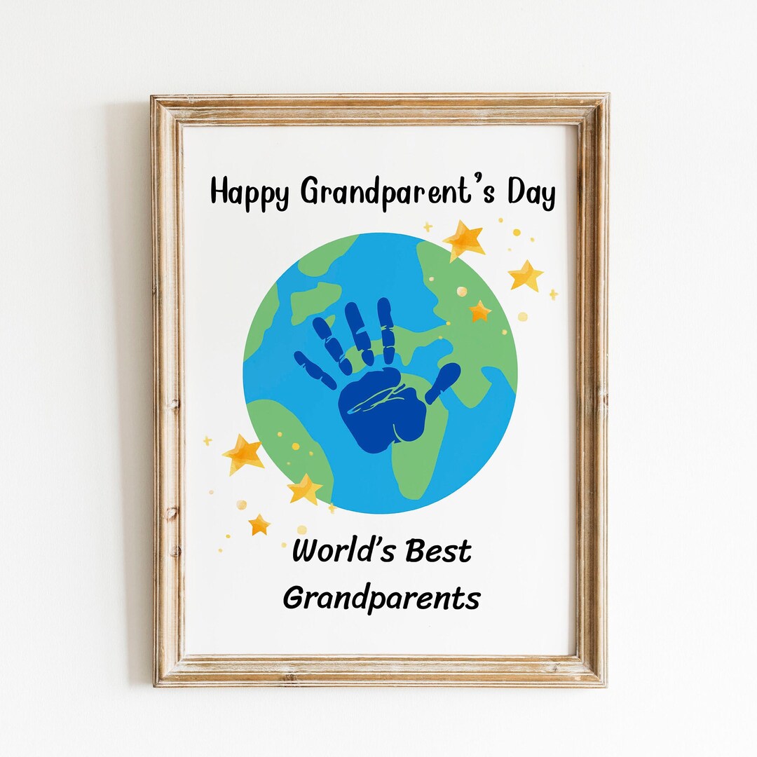 Printable Grandparent's Day Handprint, World's Best Grandparents, Gift ...