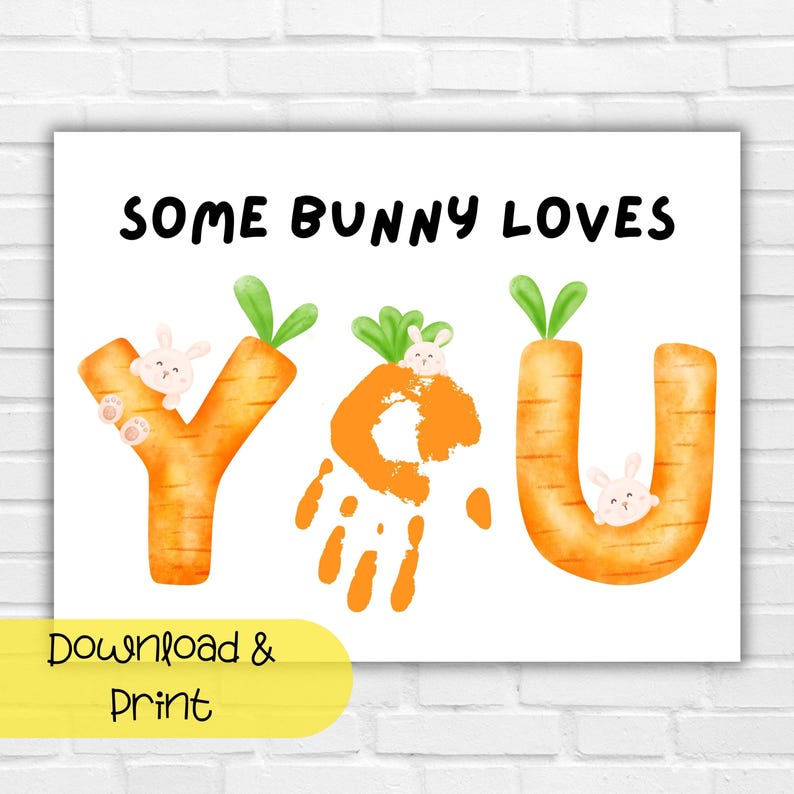 Some Bunny Loves You, Easter Handprint Art, Happy Easter Craft, Daycare ...