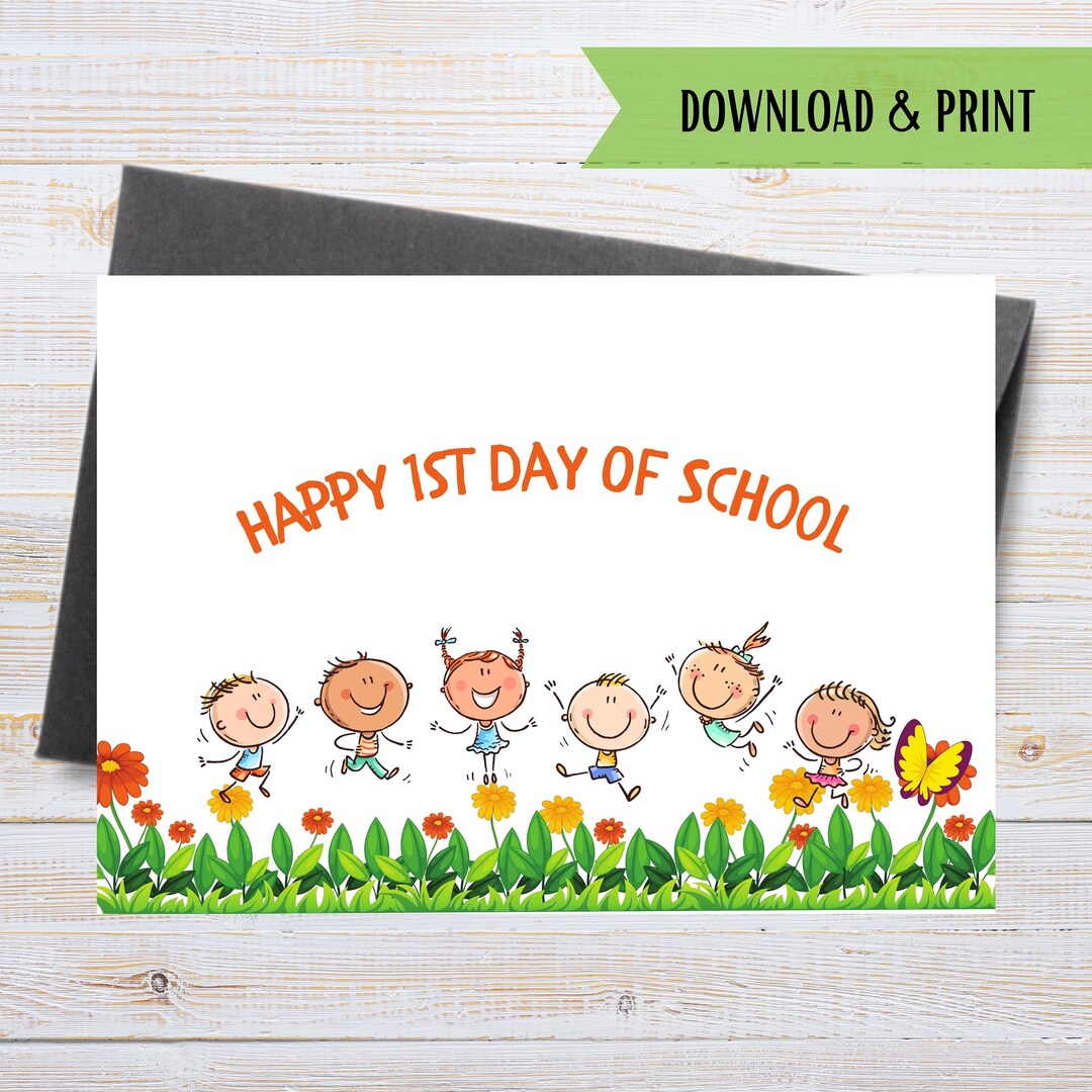 Happy First Day of School Card / Printable Back to School Card - Etsy