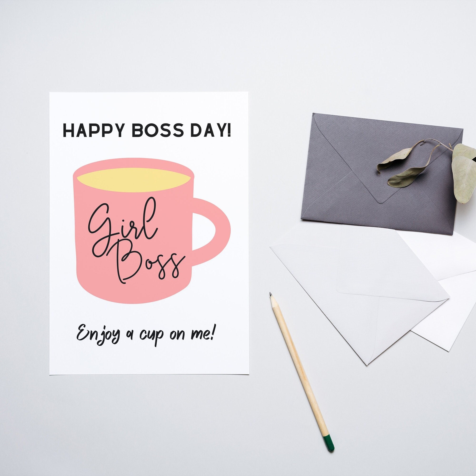Girl Boss Card Printable, Happy Boss Day Card, Girl Boss' S Birthday ...