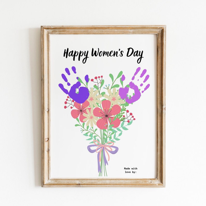 Women's Day Handprint Flowers, Printable Handprint Craft for Kids ...