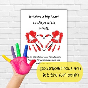 Thank You Teacher Handprint Craft, End of School Year Gift, It Takes a ...