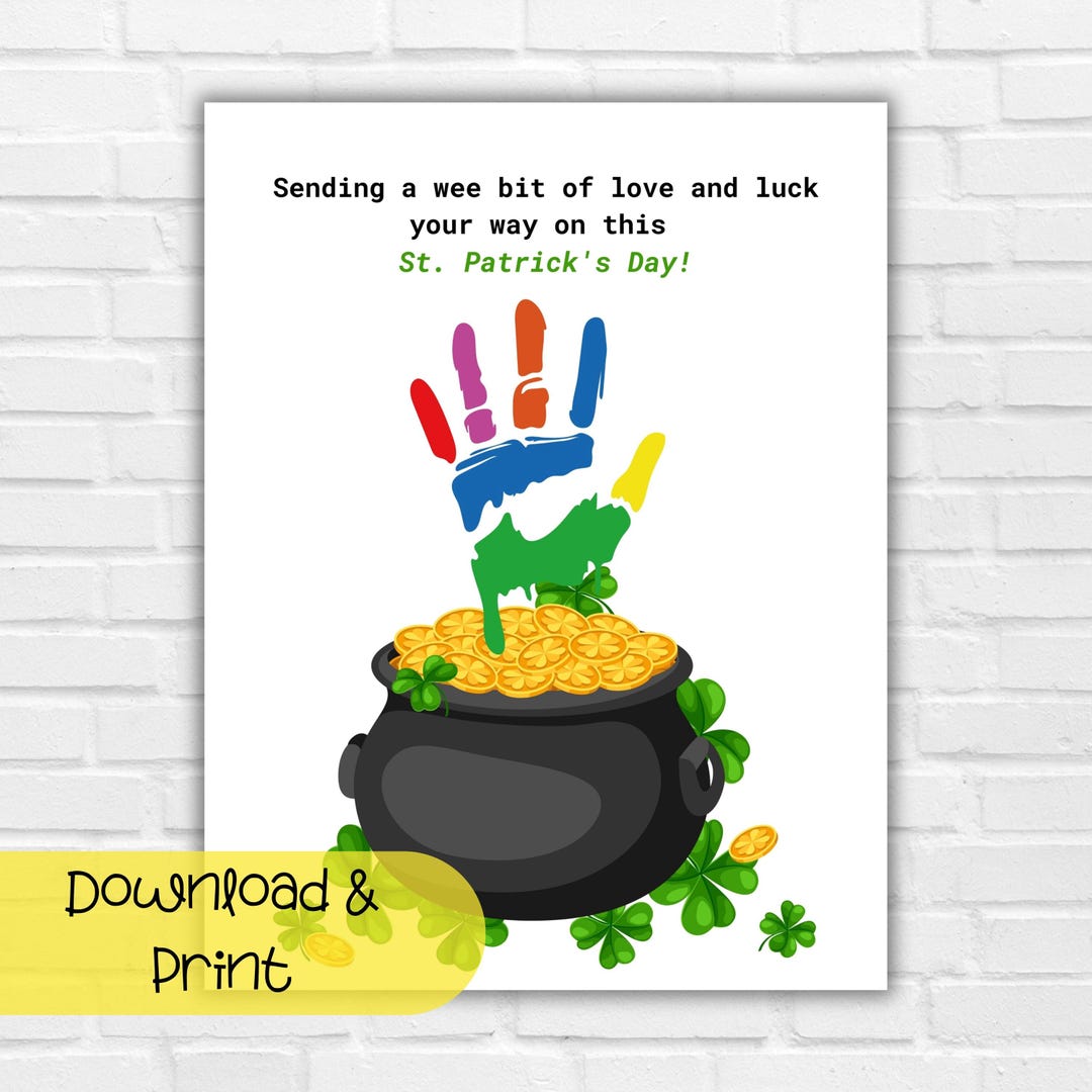 Pot of Gold, Rainbow Handprint Art, Saint Patrick's Day Craft, Sending ...