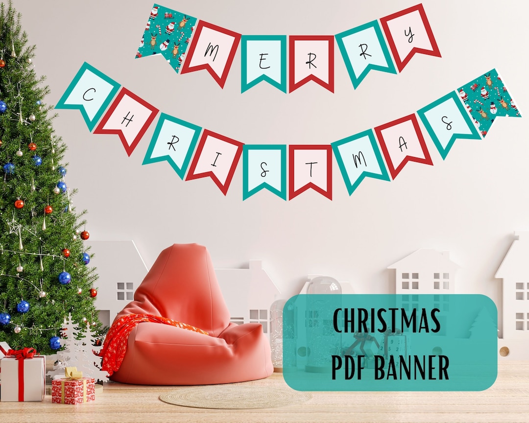 Christmas DIY Banner Printable Holiday Bunting Banner - Etsy