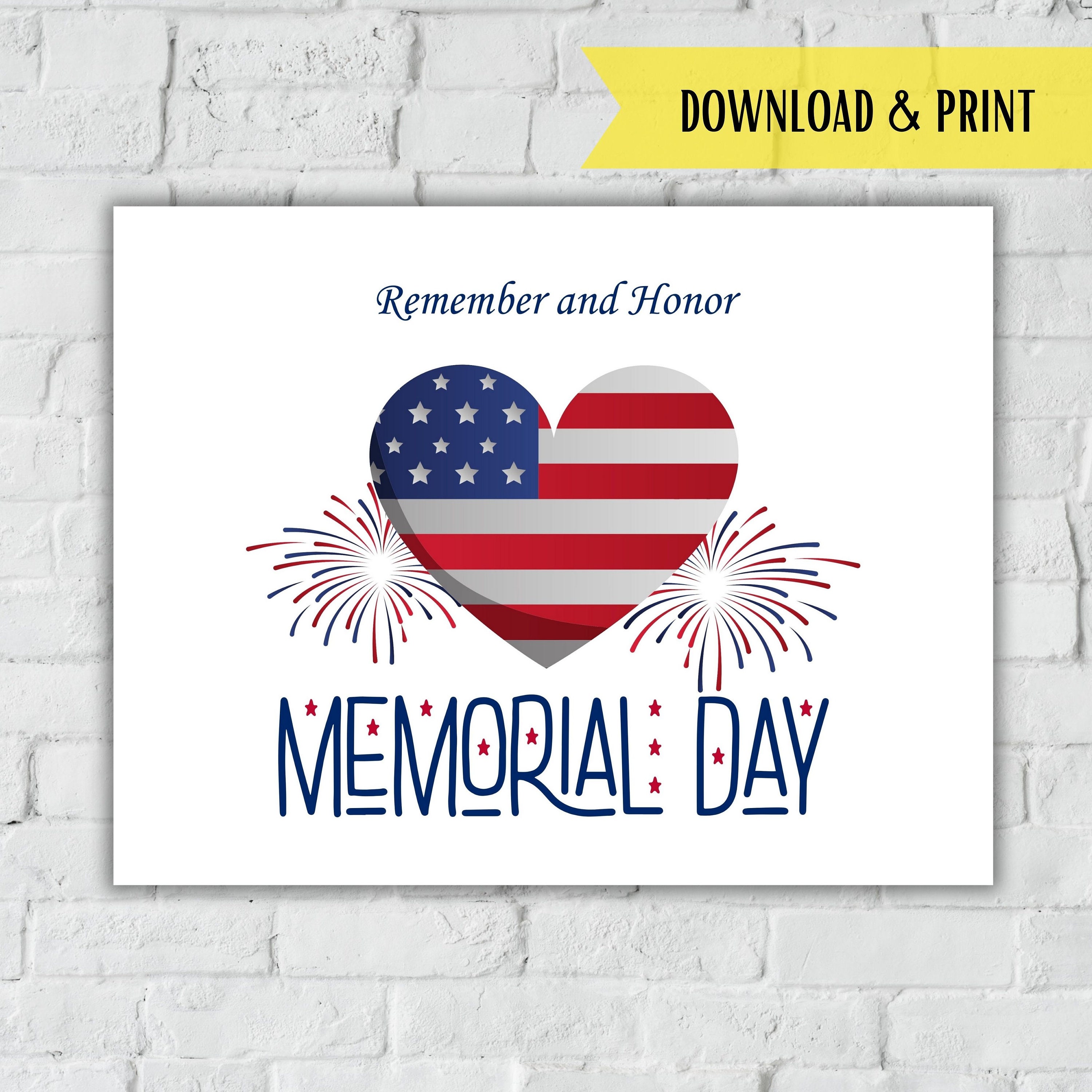Memorial Day Handprint Craft, Printable Patriotic Activity, American ...