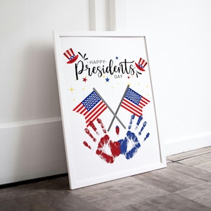 President's Day Handprint Craft, USA Presidents Day Art, Toddler ...