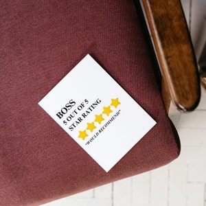 Happy Boss's Day Card, Printable Boss's Birthday Card, 5 Star Boss ...