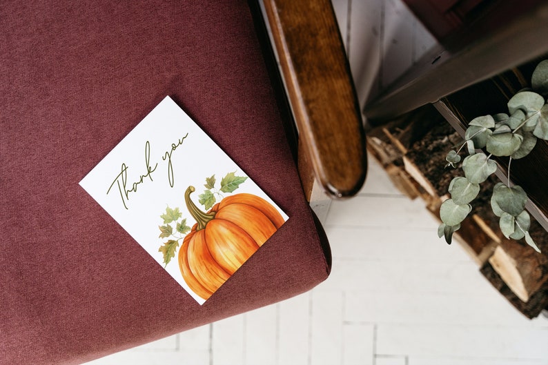 Printable Pumpkin Thank You Card, Happy Thanksgiving Gift ...