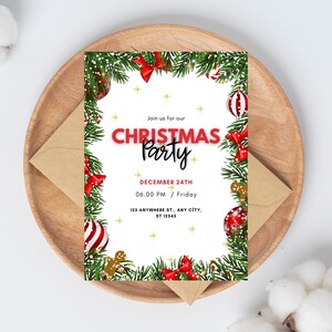 Editable Christmas Party Invitation Template Holiday Party - Etsy