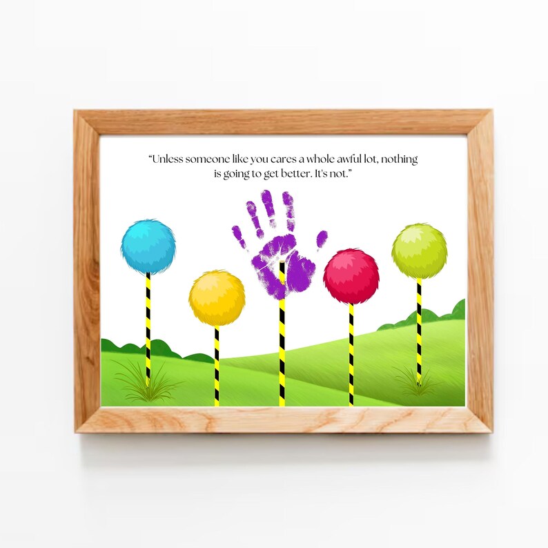 Truffula Trees Handprint Craft, Dr. Seuss Week Activity, the Lorax Tree ...