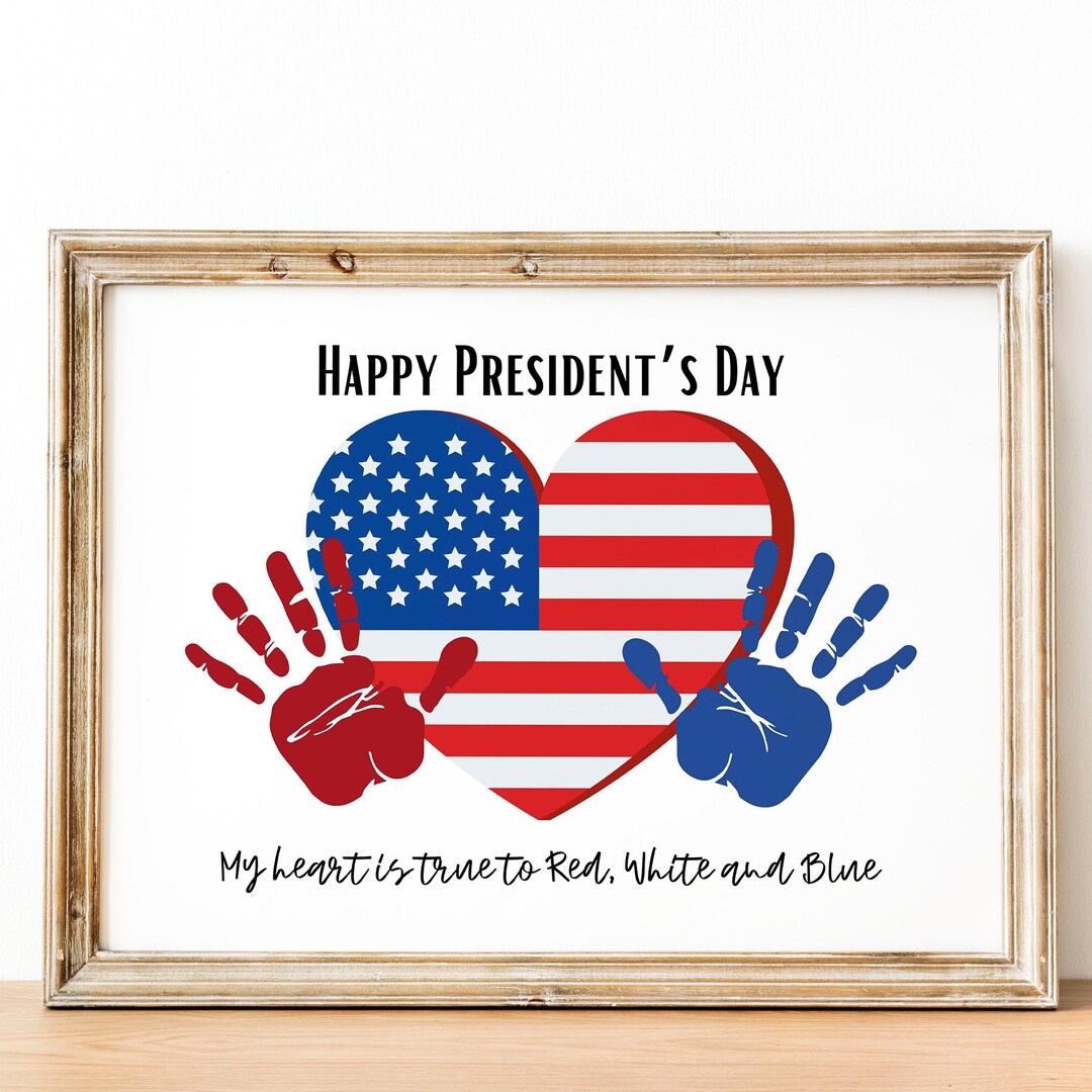 President's Day Handprint Craft, Printable USA Presidents Day, American ...