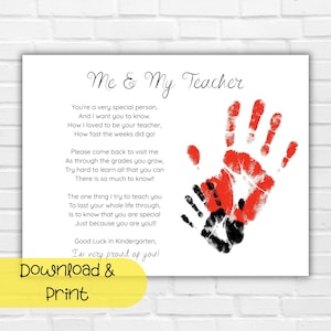 Me & My Teacher, Handprint Art Craft, End of School Poem, Preschool ...
