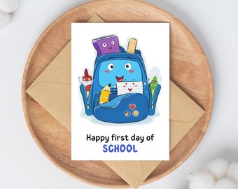 Happy First Day of 1st Grade Card PRINTABLE Back to School - Etsy