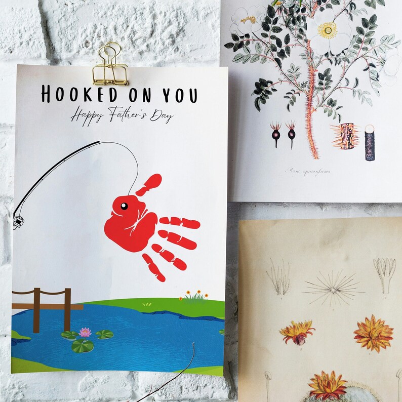 Fathers Day Handprint Activity, Printable Fathers Day Craft, Hooked on ...