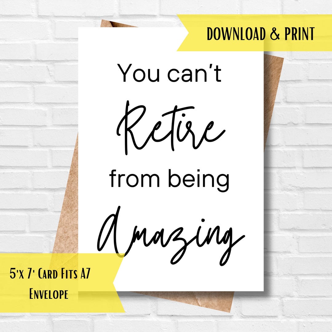Printable Funny Retirement Card, Farewell Card for Coworker, Boss or ...