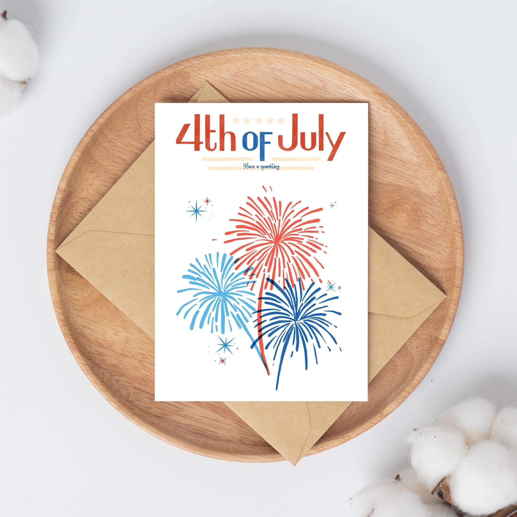 Sparkling 4th of July Card Independence Day Celebrationretro - Etsy