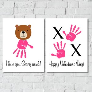 10 Valentine Handprint Art Set, Printable Valentine's Day Crafts ...