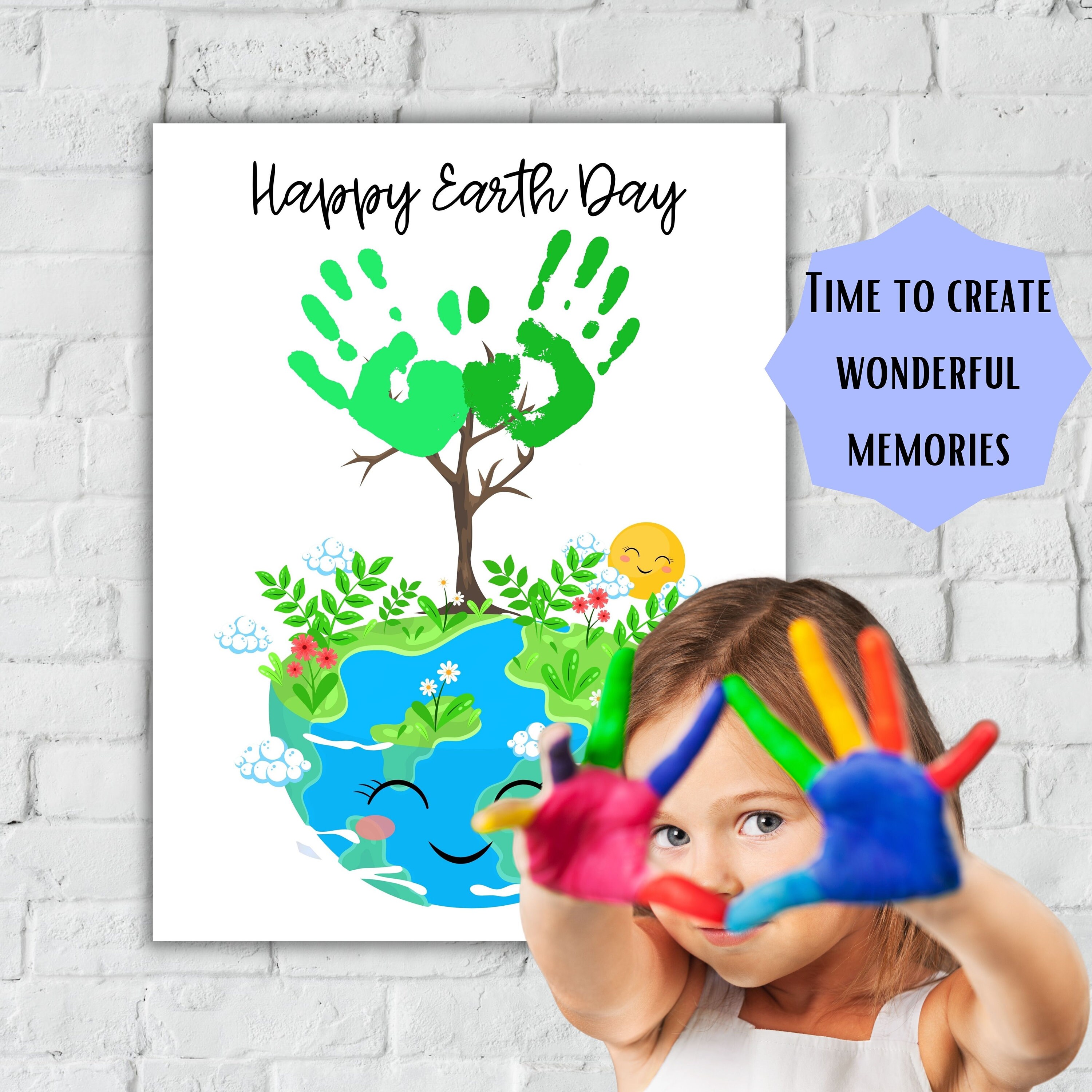 Earth Day Handprint Craft for Kids, Happy Earth Day Handprint ...