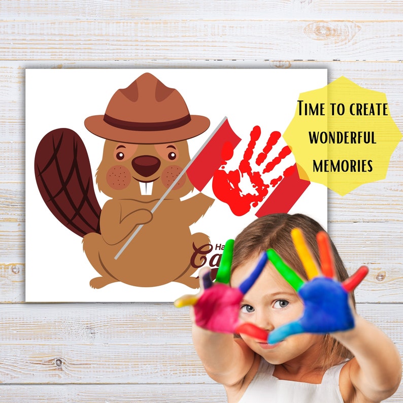 Canada Day Handprint Craft, Printable July 1 Card, Handprint Red Maple ...