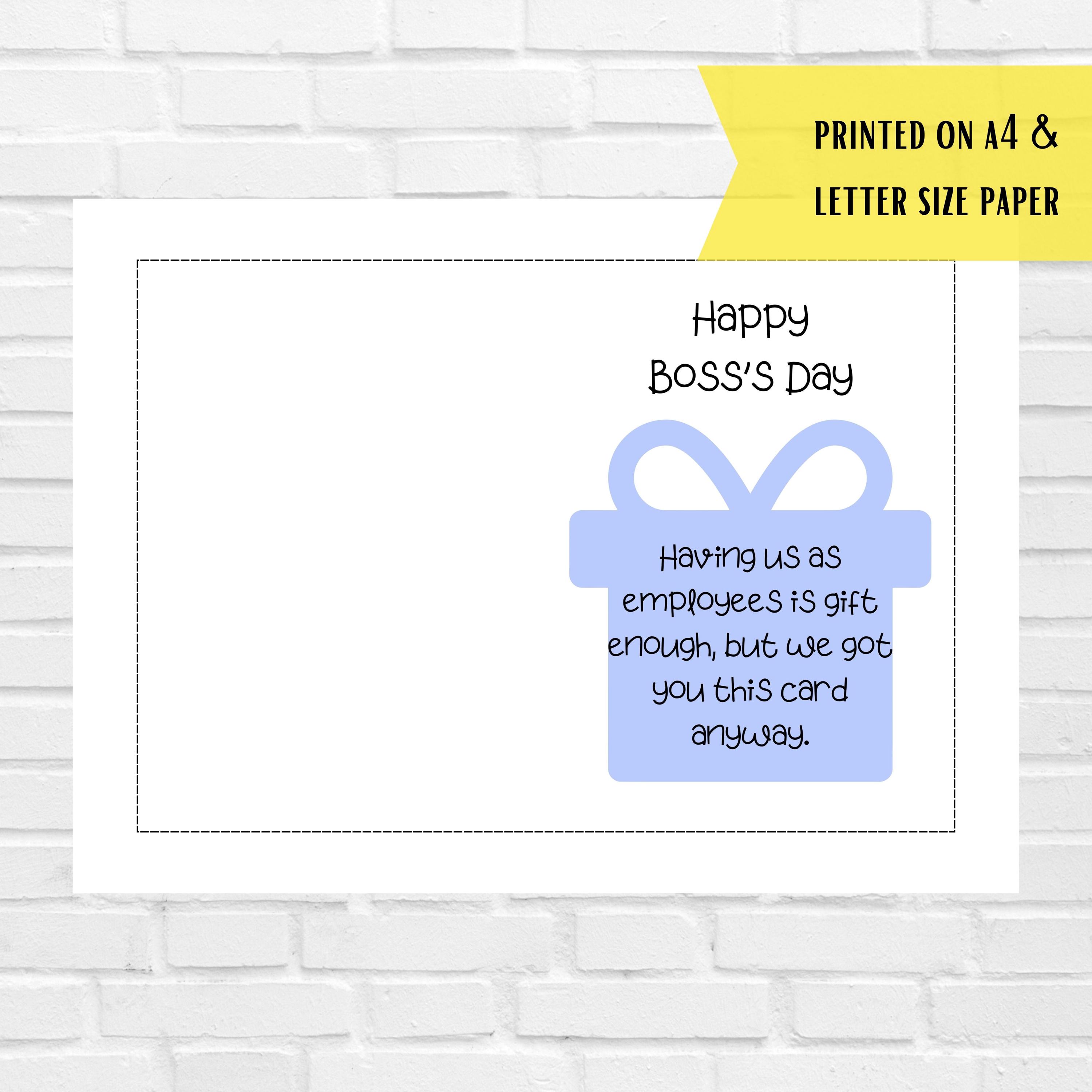 Happy Boss's Day Card, Printable Boss's Birthday Card, Funny Gift for ...
