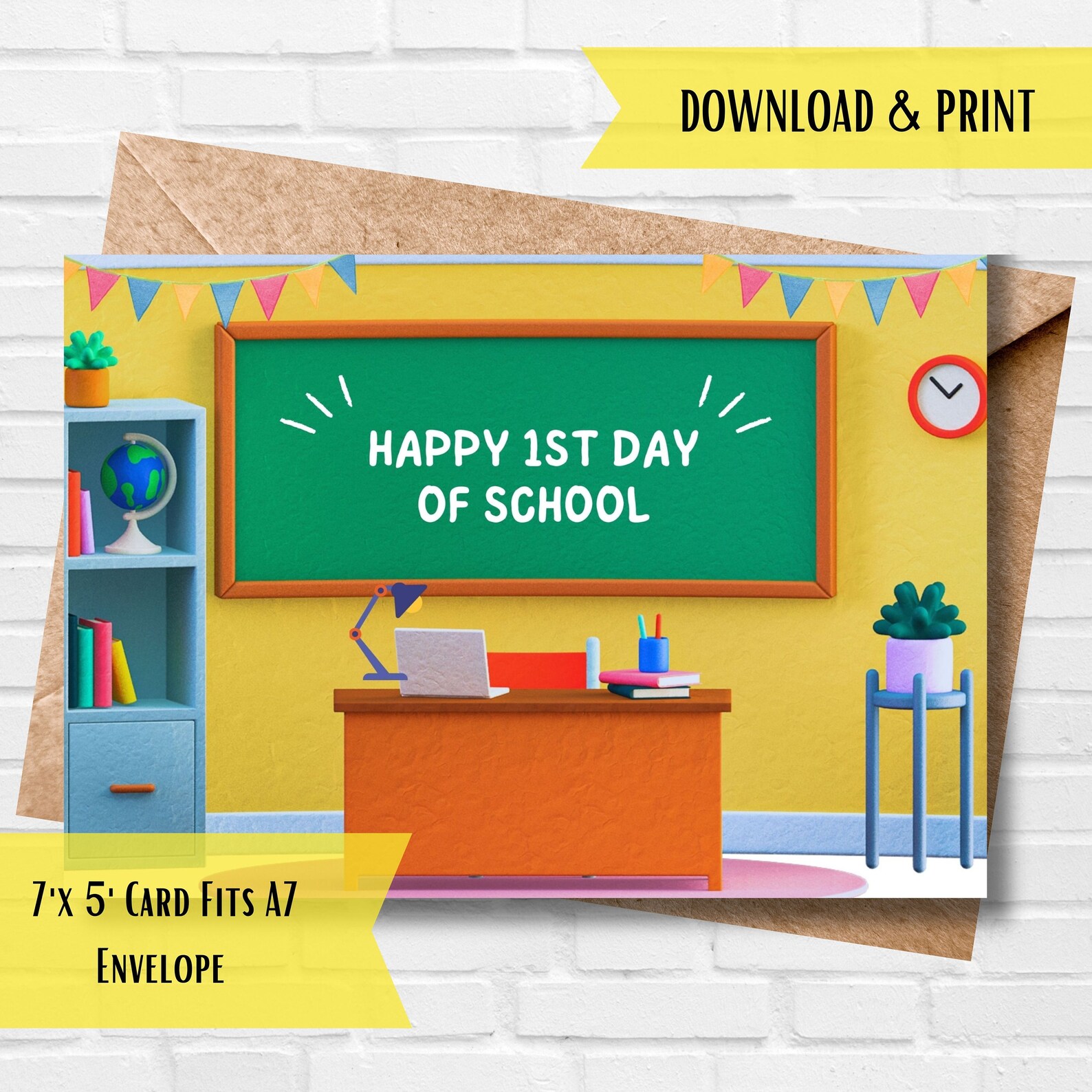Happy First Day of School Card, Printable Back to School Card, Student ...