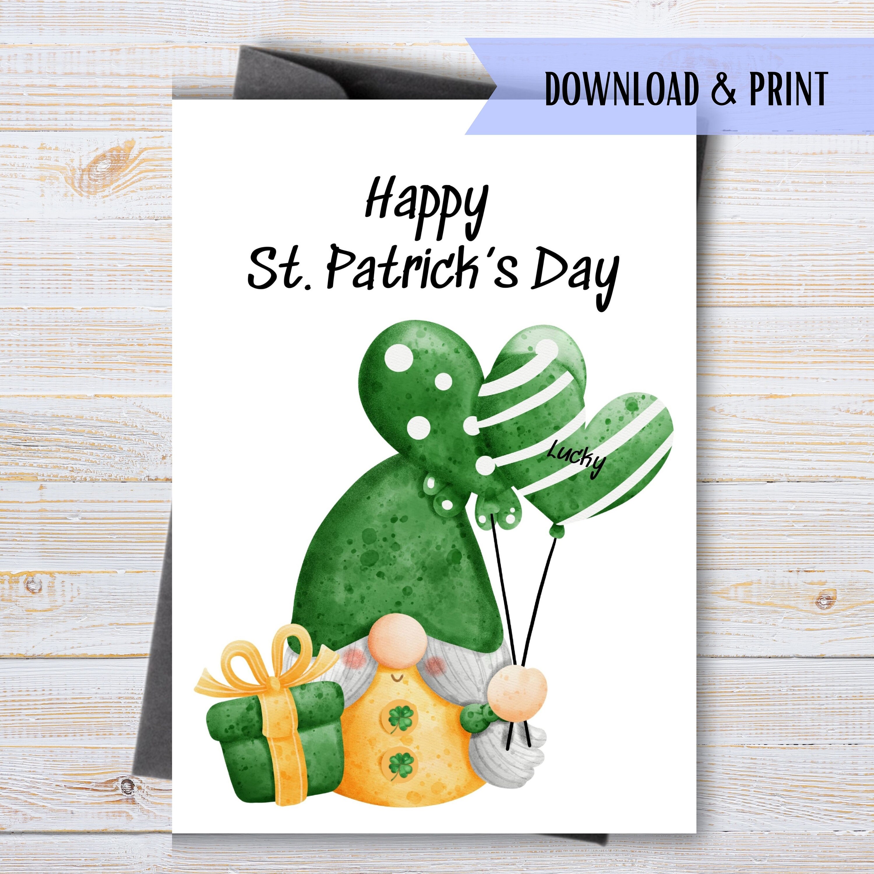 Leprechaun Paddy's Day Card, Printable Happy St. Patrick's Day ...