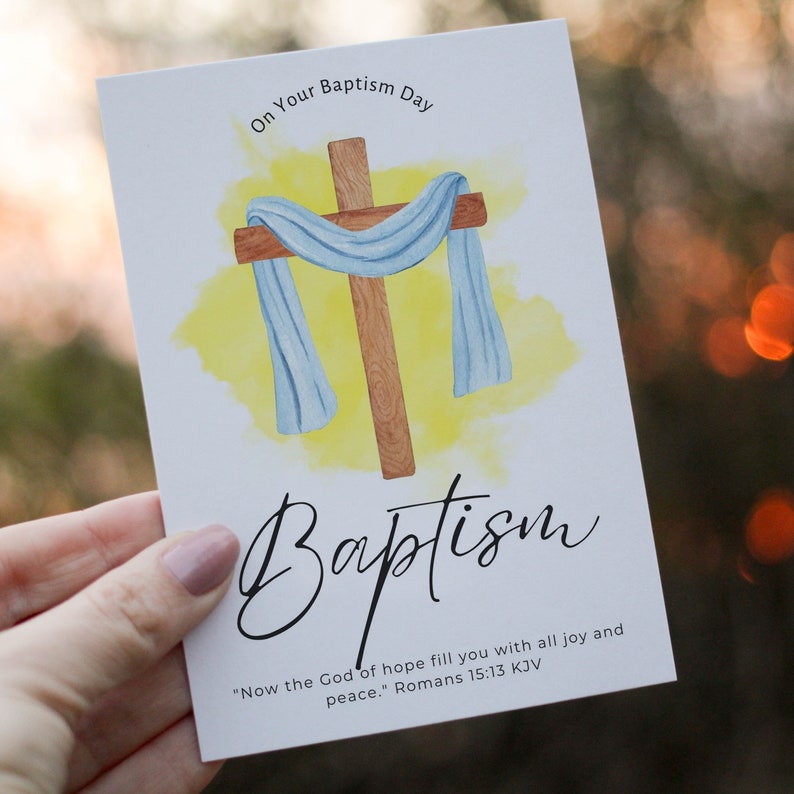 Printable Baptism Card Boy or Girl, on Your Baptism Day, Christian KJV ...
