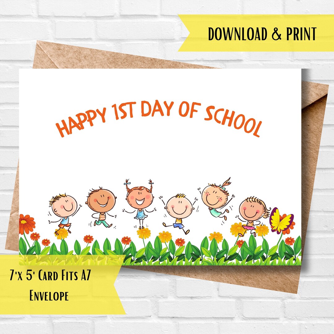 Happy First Day of School Card, Printable Back to School Card, Student ...