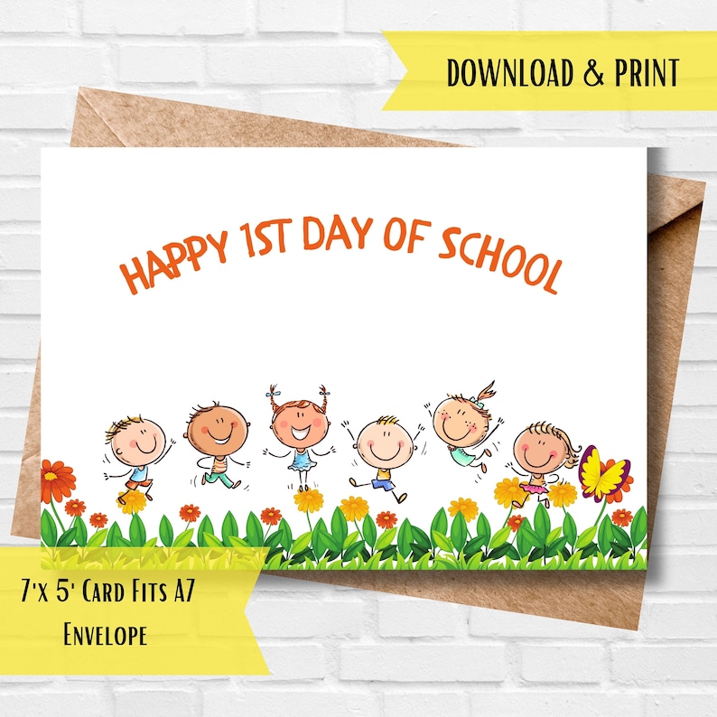 Happy First Day of School Card, Printable Back to School Card, Student ...