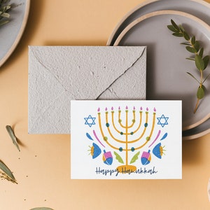 Printable Happy Hanukkah Card, Hanukkah Sameach Card, Candlestick Card ...