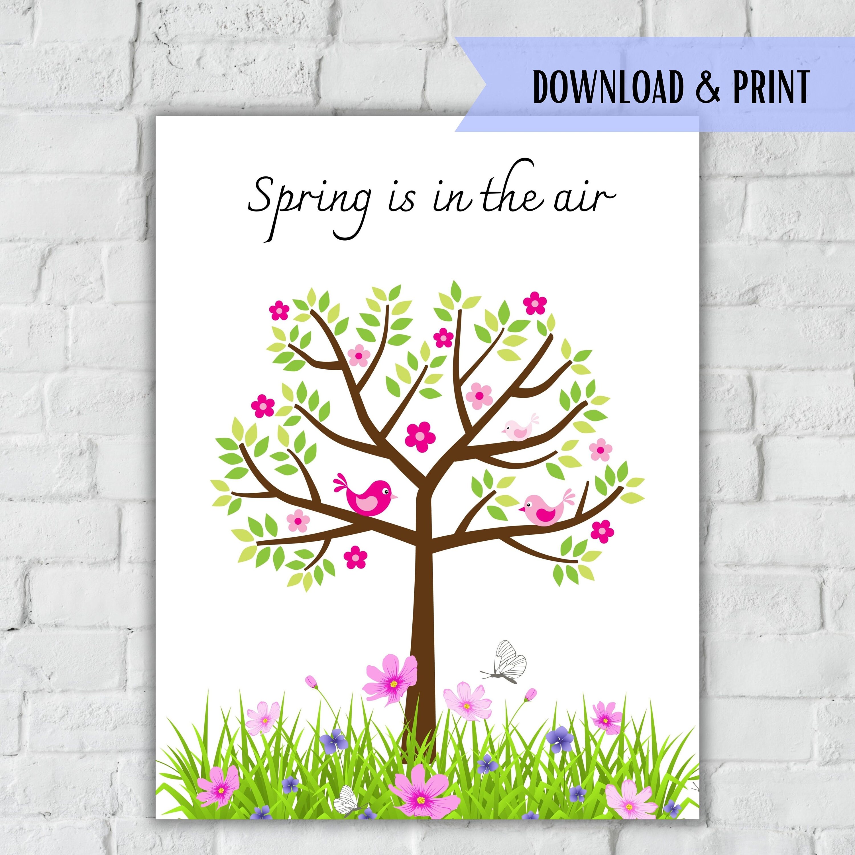 Printable Spring Tree Craft, DIY Handprint Tree , Spring Handprint ...