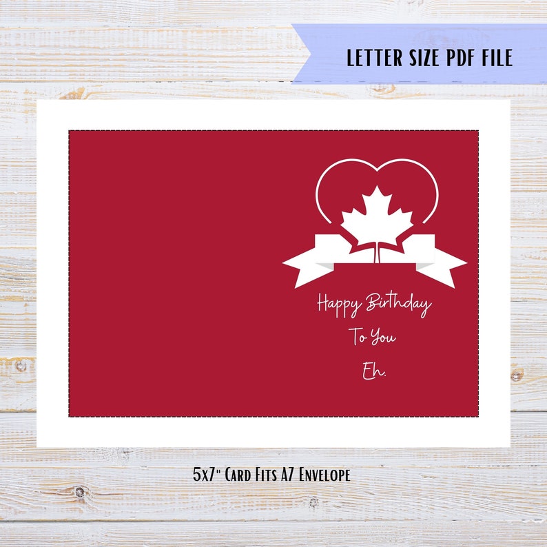 Canada Happy Birthday Card, Red Maple Leaf, Printable July 1, Canada ...
