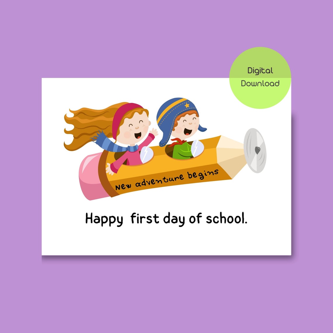 Happy First Day of School Card / Printable Back to School Card - Etsy
