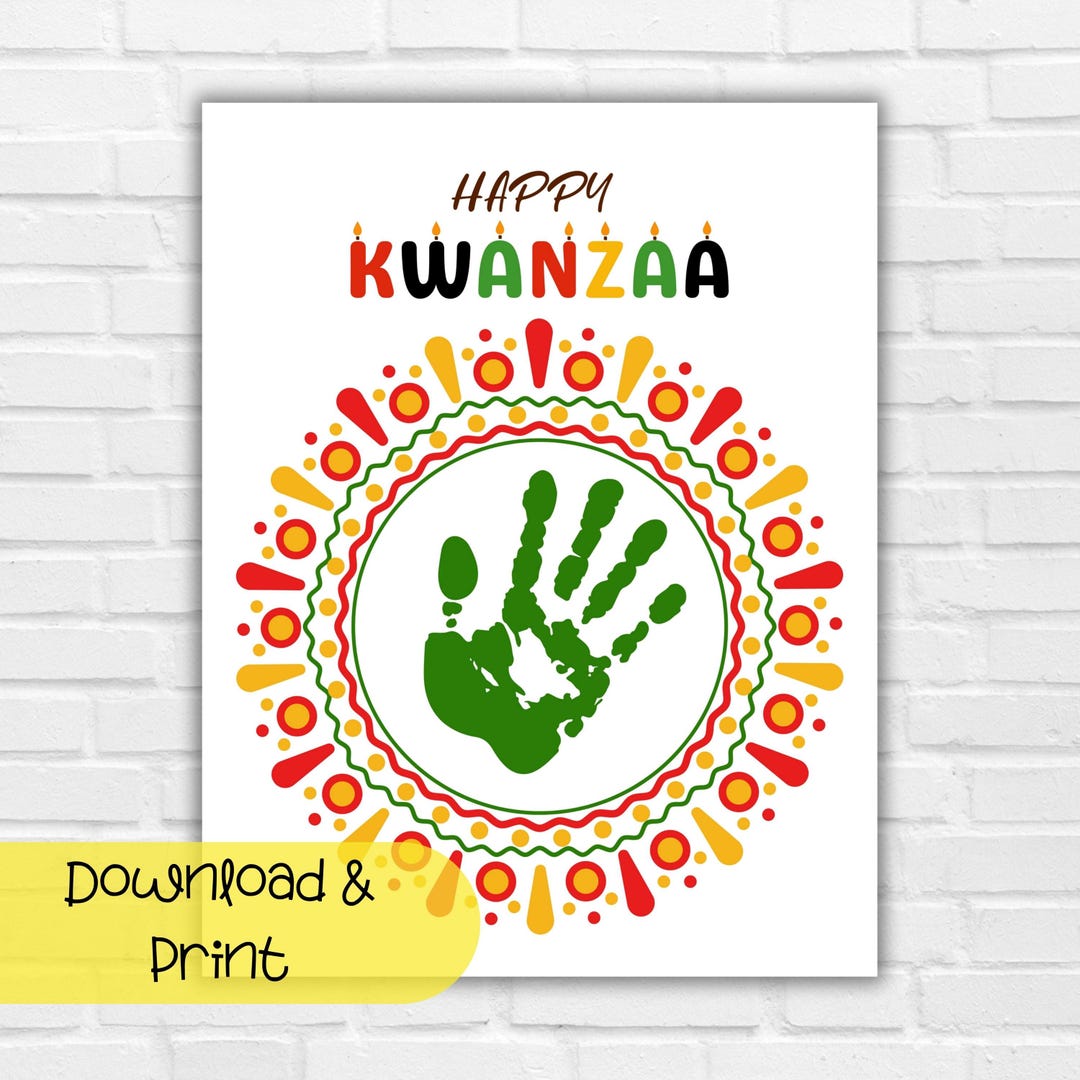 Happy Kwanzaa Handprint Craft, African American Art, Kwanzaa 2025 ...