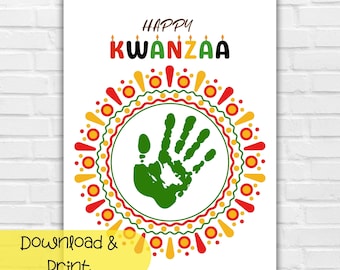 Happy Kwanzaa Handprint Craft, African American Art, Kwanzaa 2025 ...