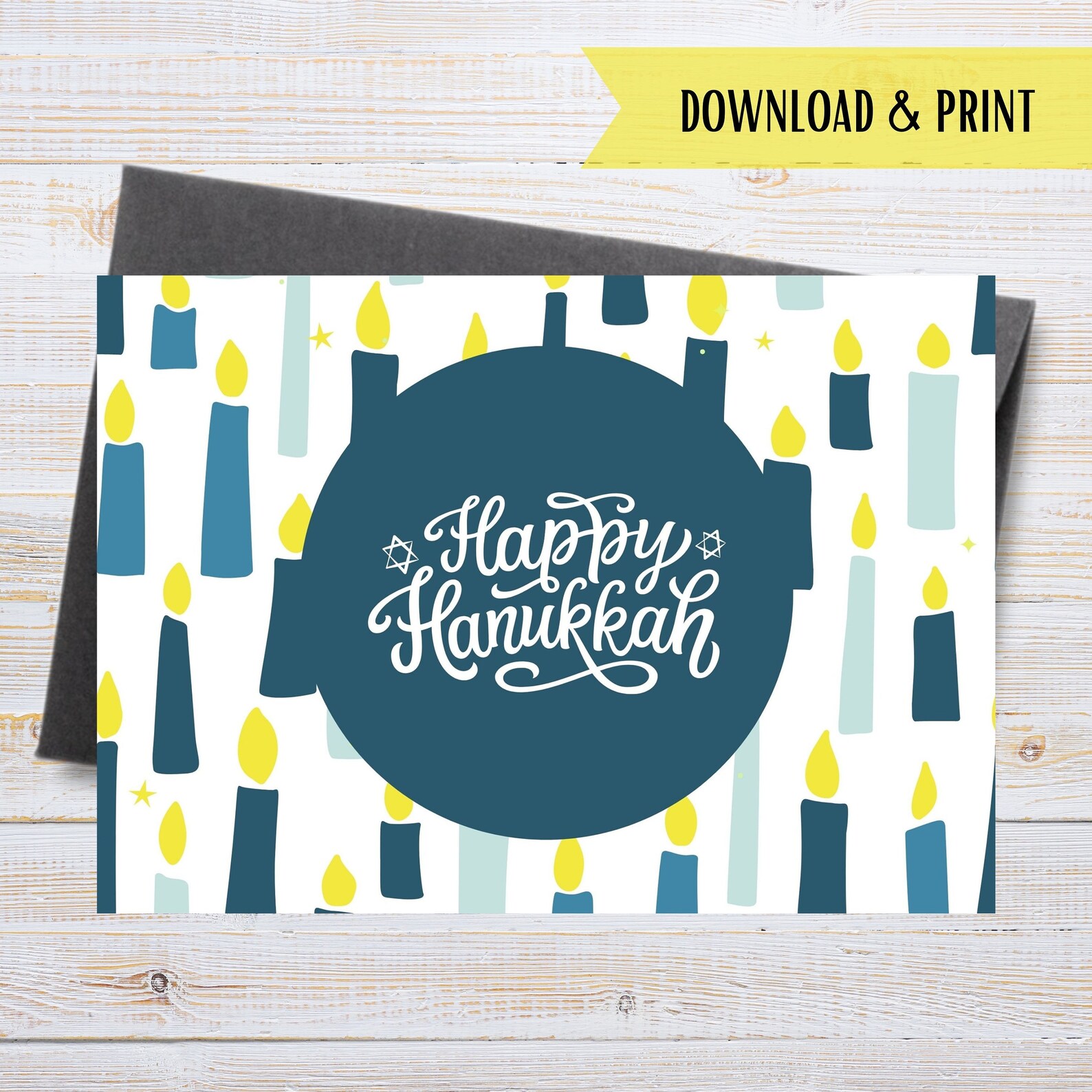 Hanukkah Greeting Card Printable Jewish Holiday Card - Etsy