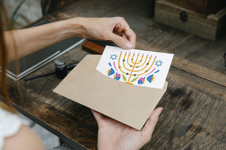 Printable Happy Hanukkah Card, Hanukkah Sameach Card, Candlestick Card ...