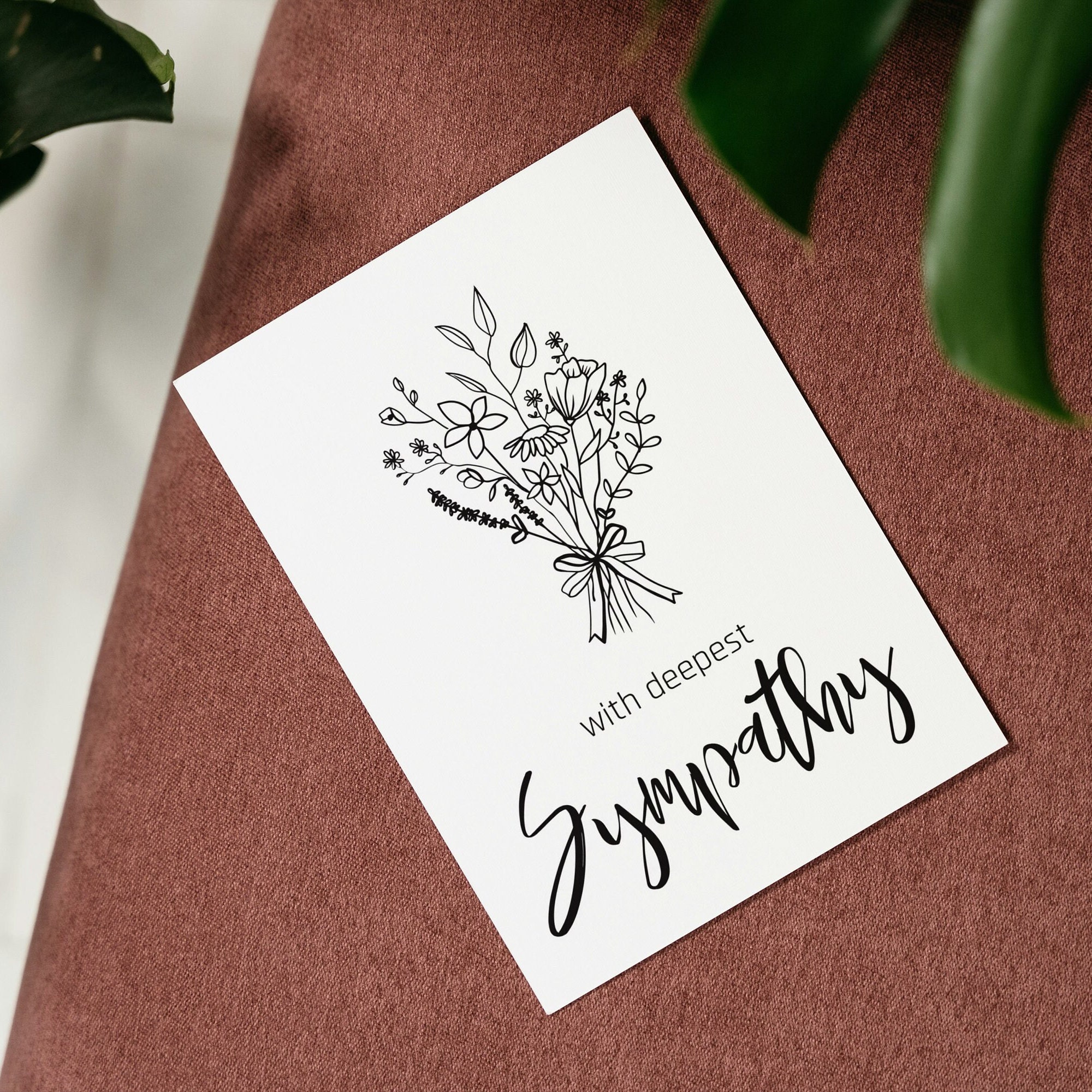 With Sympathy Card, Digital Sympathy Card, Mourning Card Template ...