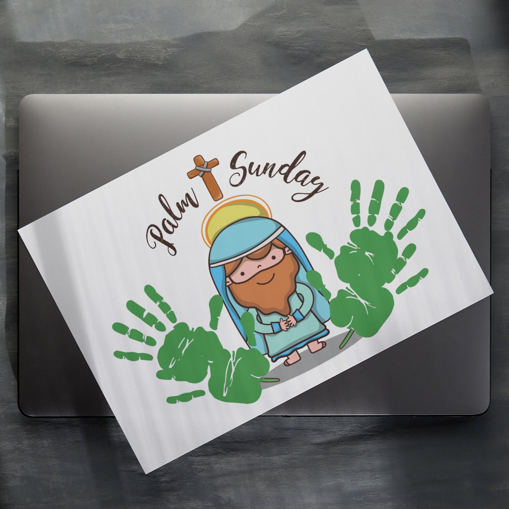 Palm Sunday Handprint Craft, Printable Palm Sunday Activity, Easter ...