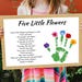 Five Little Flowers Handprint Art, Preschool Spring Activity, 5 Little ...