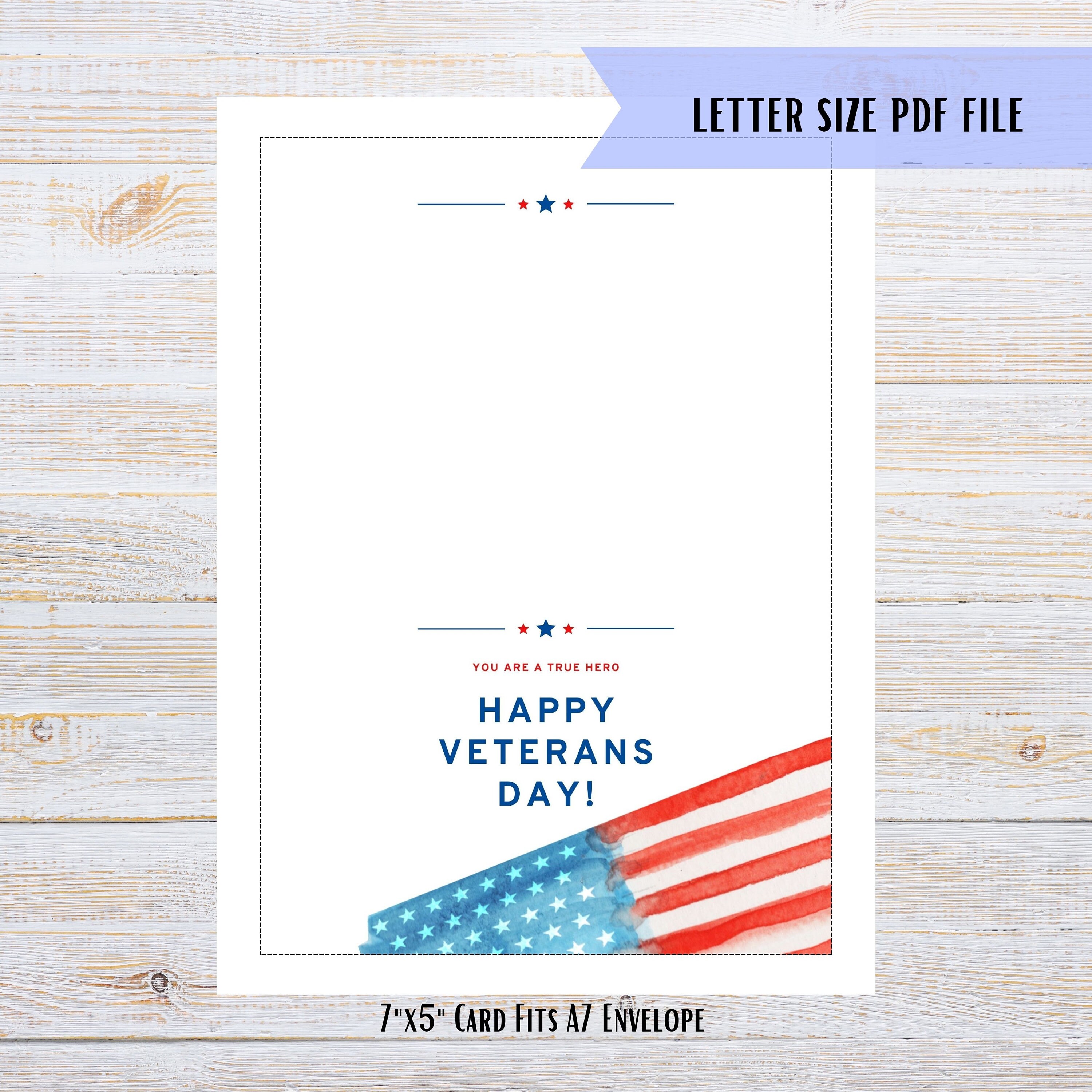 Happy Veterans Day Card Printable, Military Thank You, Patriotic Card ...