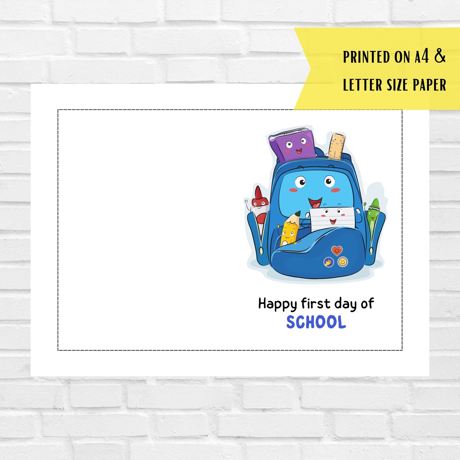 Happy First Day of School Card, Printable Back to School Card, Student ...