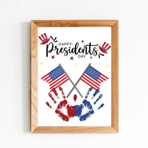 President's Day Handprint Craft, USA Presidents Day Art, American ...