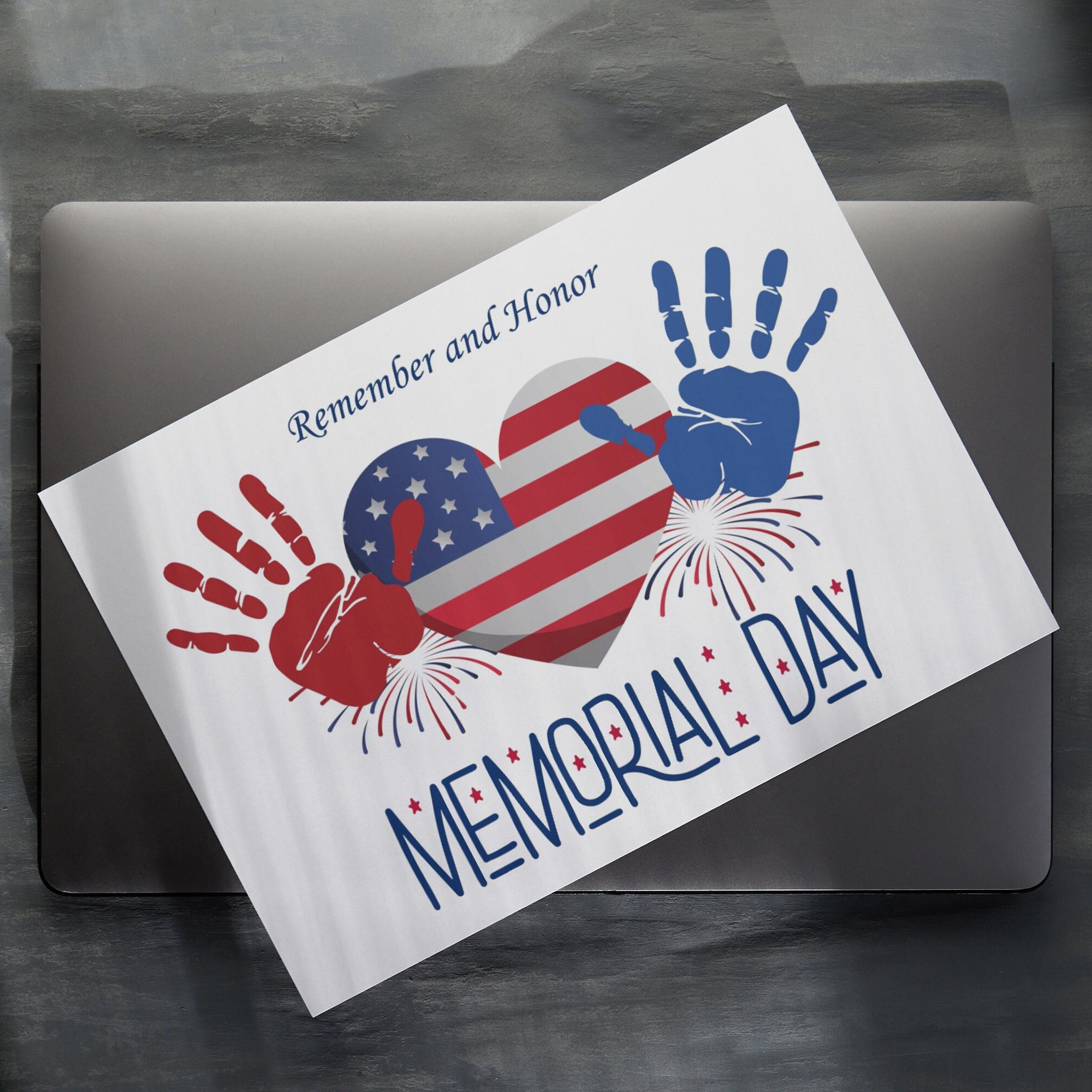 Memorial Day Handprint Craft, Printable Patriotic Activity, American ...