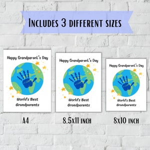 Printable Grandparent's Day Handprint, World's Best Grandparents, Gift ...