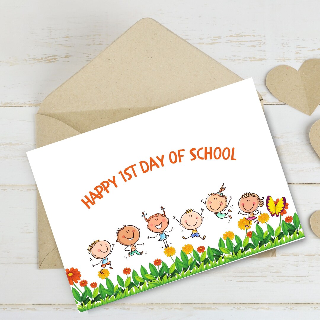 Happy First Day of School Card / Printable Back to School Card - Etsy ...